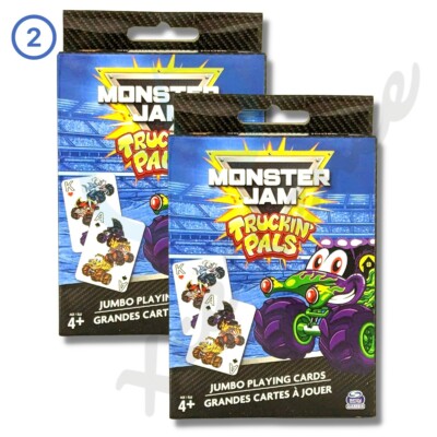 2 Monster Jam Trucking Pals Jumbo Playing Cards 54 Card Each Pack | eBay