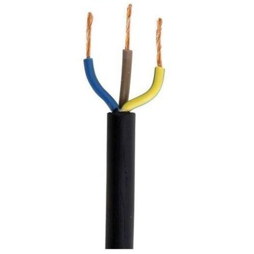 10m POND CABLE 0.75mm BLACK 6A RUBBER FLEX 240v 3 Core Round H05RR-F ...