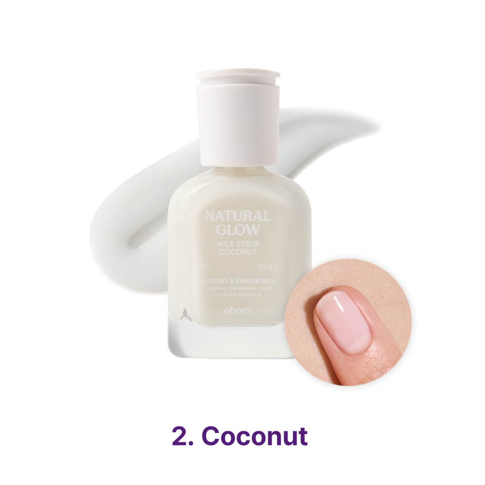 Ohora Natural Glow Milk Syrup Nail Strengthener 15ml Vegan Nail Care 6 ...