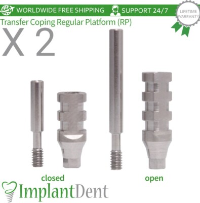 2x Transfer Impression Coping For Open/Closed Tray RP Conical Hex 2 ...
