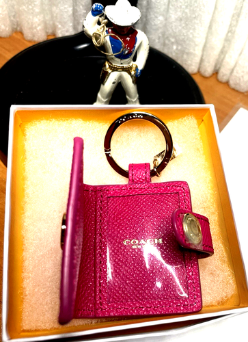 Mini "Coach"~ Picture Frame Keychain ~ Hot Pink w/Coach Charm | eBay