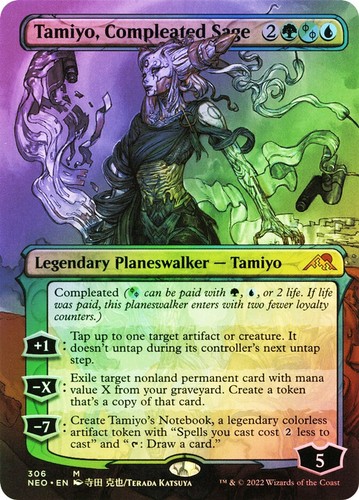 New FOIL MTG Tamiyo Compleated Sage Borderless & Token Notebook T016 ...
