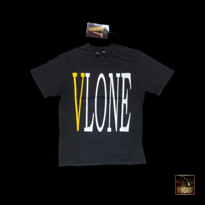 VLONE Yellow Staple Tee Black Size L Authentic With Certilogo Tag | eBay