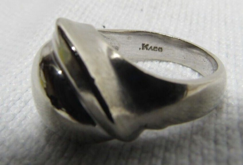 Vintage Kaco 14k White Gold Dome Ladie's Band Sz 6 Men's Pinky Ring 8 ...