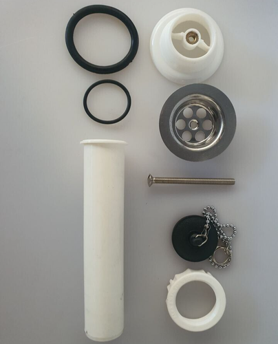 Universal Basin Waste 32mm Bathroom Sink Plug Stopper Extended Pipe Kit ...