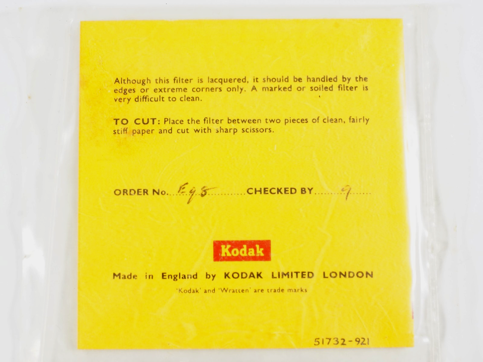 Kodak Wratten 2in (50mm) Gelatin Filter - 85b - Sealed Unopened Unused ...