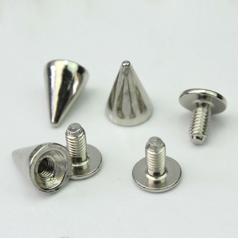 50pc 10mm Spots Cone Screw Metal Studs Leather Craft Rivet Pyramid ...