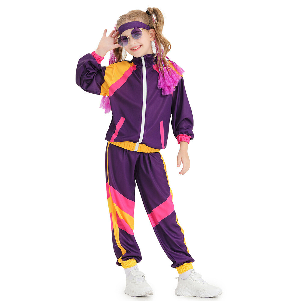 Kids 80s Shell Suit Costume Mens Womens Scouser Tracksuit Fancy Dress ...