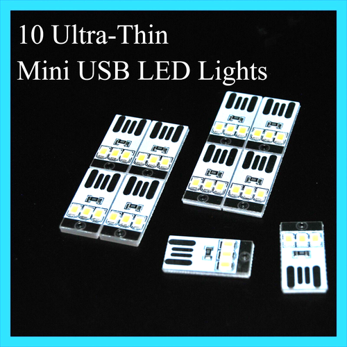 10 Ultra-Thin USB LED Mini Lamp Modules - for Emergencies, Night Light ...