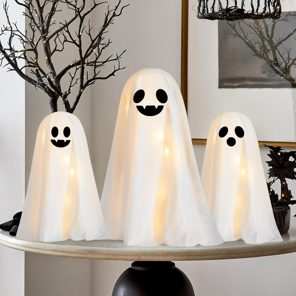 Halloween Decorations Indoor 3 Packs DIY Light-Up Spooky Ghosts String ...