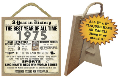 1975 A Year in History Birthday Fun Facts Sign Hang or Stand Great Gift ...