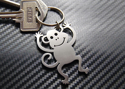 MONKEY Keyring Keychain Key Fob Stainless Steel Cheeky Fun Gift | eBay ...