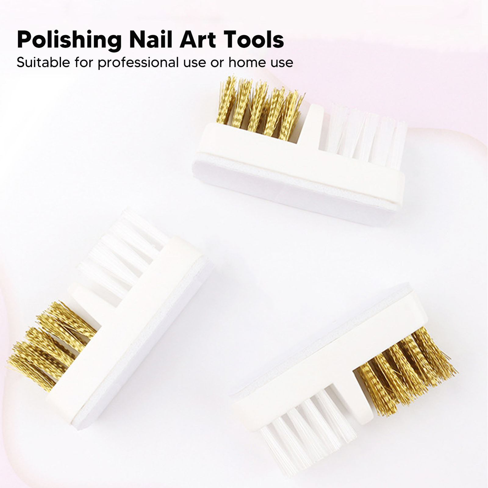 5X Nail Drill Bit Cleaner Portable Size White Copper Colored Bristles ...