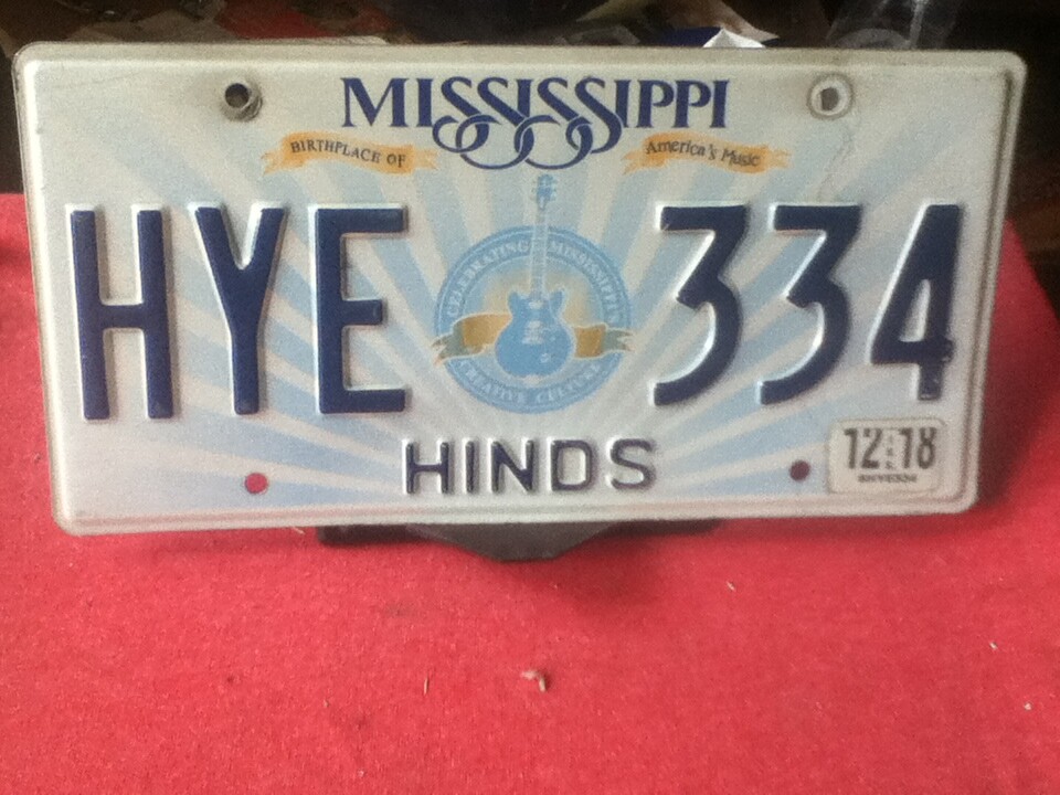 License Plate Tag Vintage Mississippi Hinds HYE 334 2018 Rustic | eBay