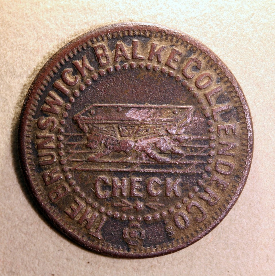 Maverick Brunswick Balke Collender pool table token - W.M. Devine, 5 ...