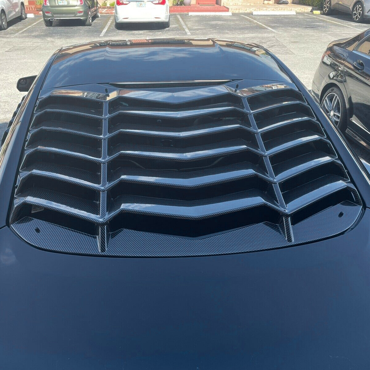 Fits 2015-2023 Ford Mustang Rear Window Louver Cover Sun Shade Carbon ...