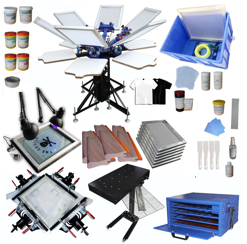 US Silk Screen Printing Machine Press 6 Color 6 station t-shirt printer ...