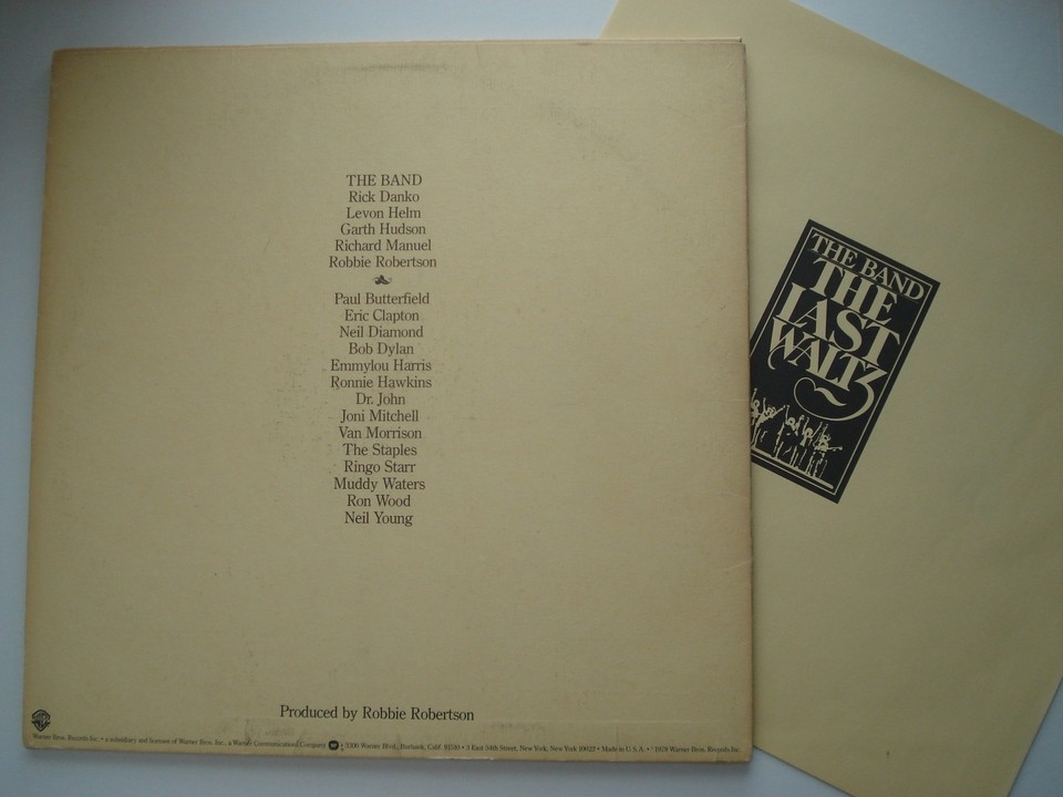 THE BAND Last Waltz EX WARNER BROS. original PROMO 3LP w/book inners ...