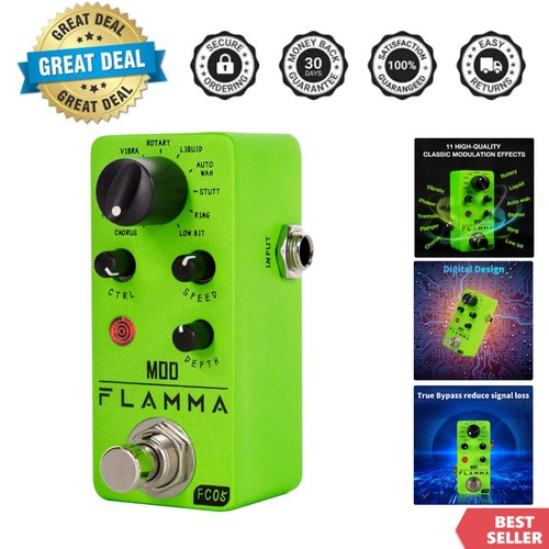 Mini Modulation Pedal with Chorus Flanger Tremolo Phaser Vibrato Rotary ...