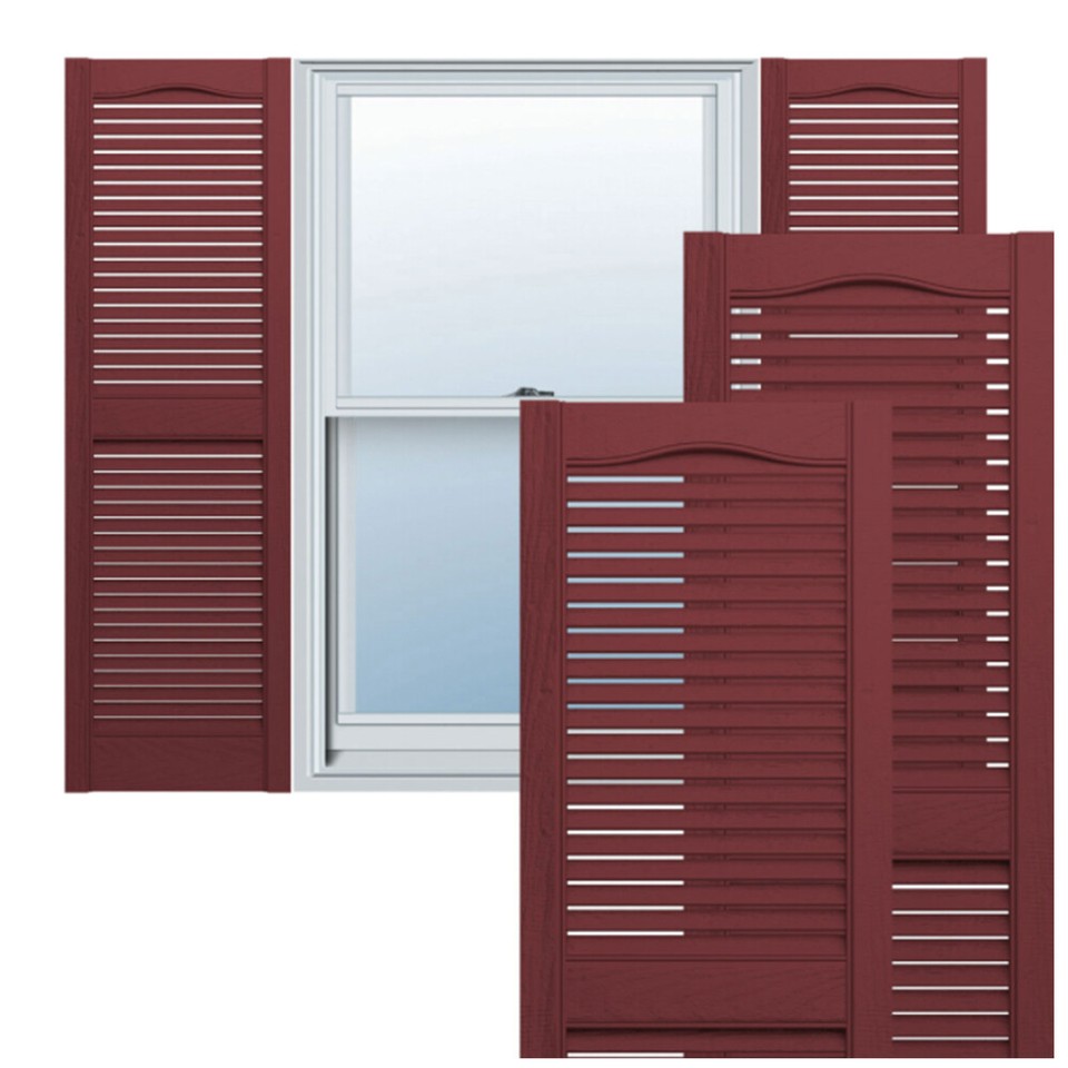 Plastic Development Group 14 x 59 Inch Outdoor Vinyl Louvered Shutters ...