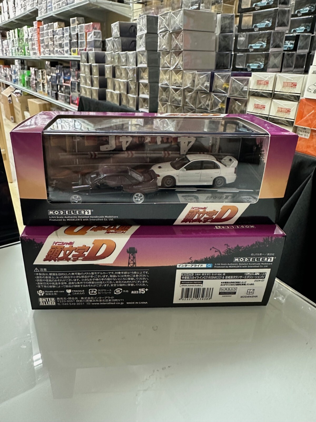 NISSAN SKYLINE GT-R R32 VS MITSUBISHI LANCER INITIAL D 18 1/64 MODELERS HI STORY | eBay