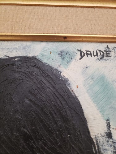 Vintage 1960s Andre Daude French Big Eye Girl Oil Paintings | eBay