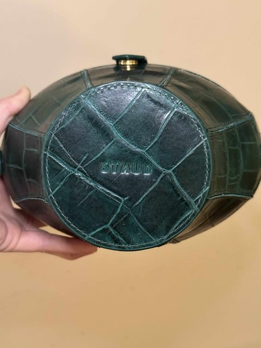 Staud Green Crocodile Embossed Leather Ball Bag | eBay