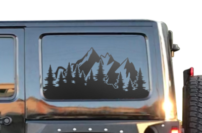 Outdoor Mountain Scene Decal Fits Jeep Wrangler JKU JLU 4Dr Rubicon ...