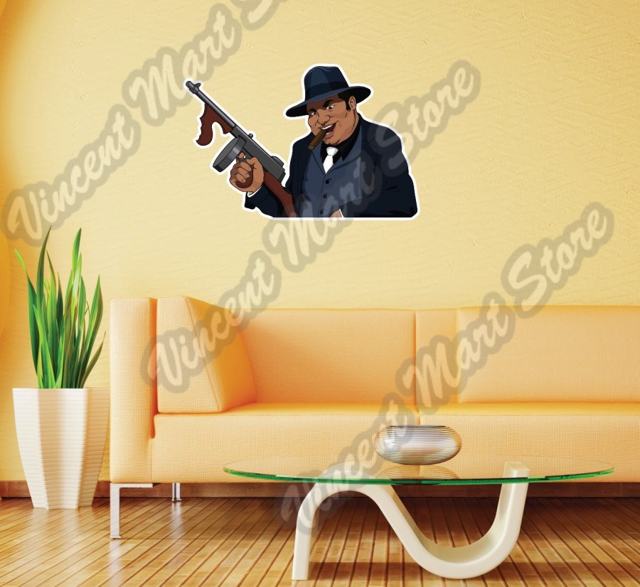 Gangster Tommy Gun Mafia Al Capone Wall Sticker Room Interior Decor 25 ...