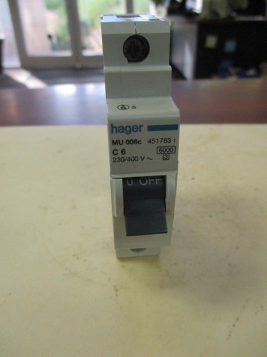 Hager MU 006C Used 1-pole, 6 Amps 230/400 Volts Circuit Breaker | eBay
