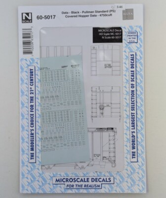 Microscale Decals 60-5017 N Scale Data-Black-PS Covered Hopper Data ...