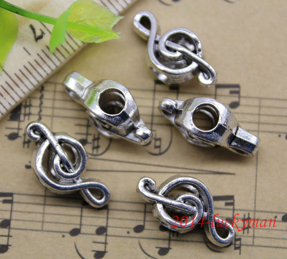 20/60pcs retro Jewelry Making music note alloy charms beads for DIY ...