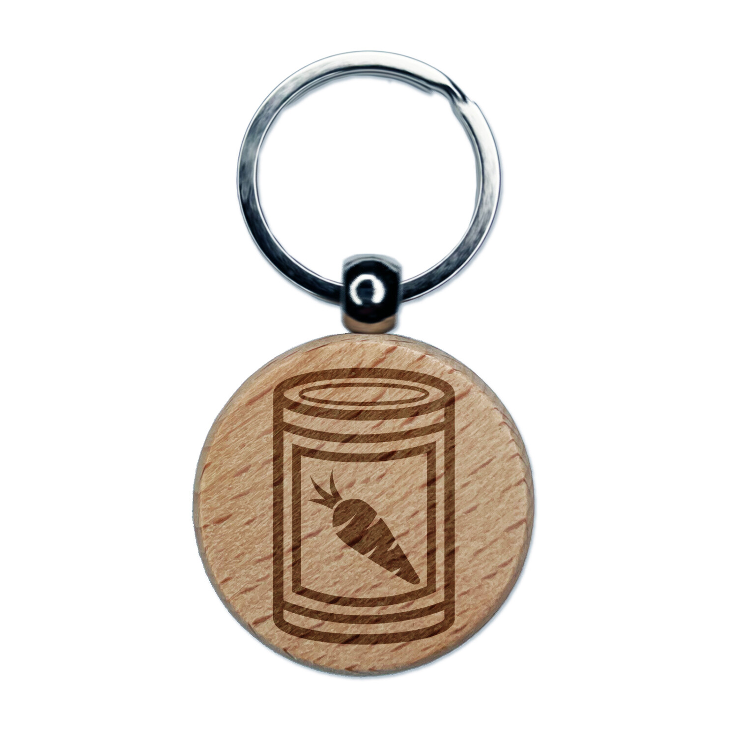 Can of Carrots Vegetable Engraved Wood Round Keychain Tag Charm | eBay