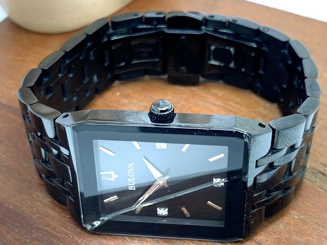 Bulova Model 98D164 Black Tone Men's Watch Extra Single Link 20mm ...