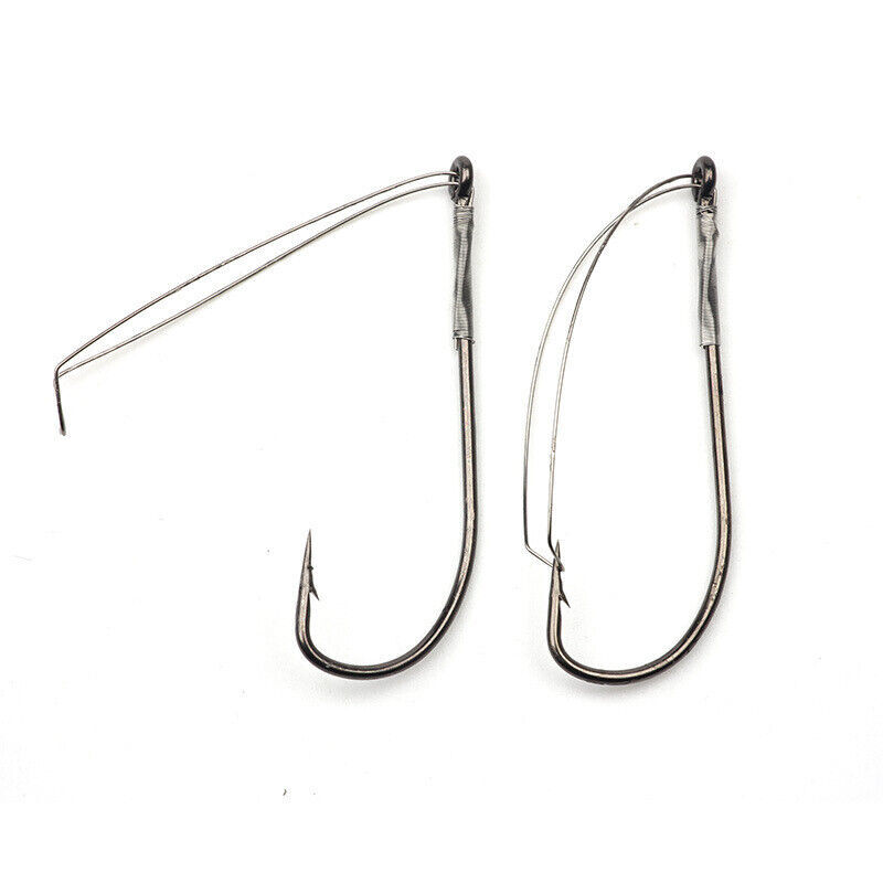 20pcs Weedless Fishing Hooks Wacky Rig Drop Shot Rig Weed Gurad Worm ...