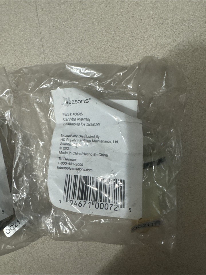 Seasons Cartridge Assembly 1-1/16" Length Hot/Cold For Single Handle (2 ...