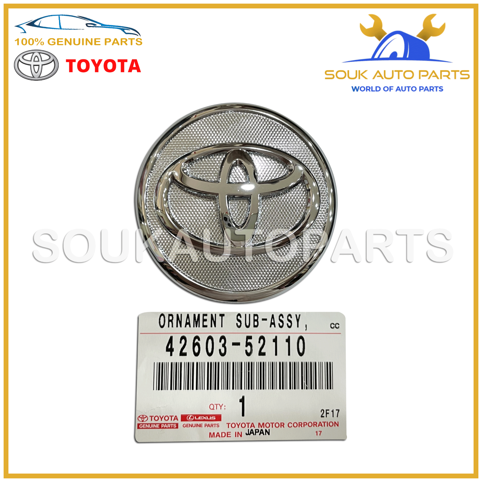 42603-52110 Genuine Toyota ORNAMENT SUB-ASSY, WHEEL HUB 4260352110 OEM ...