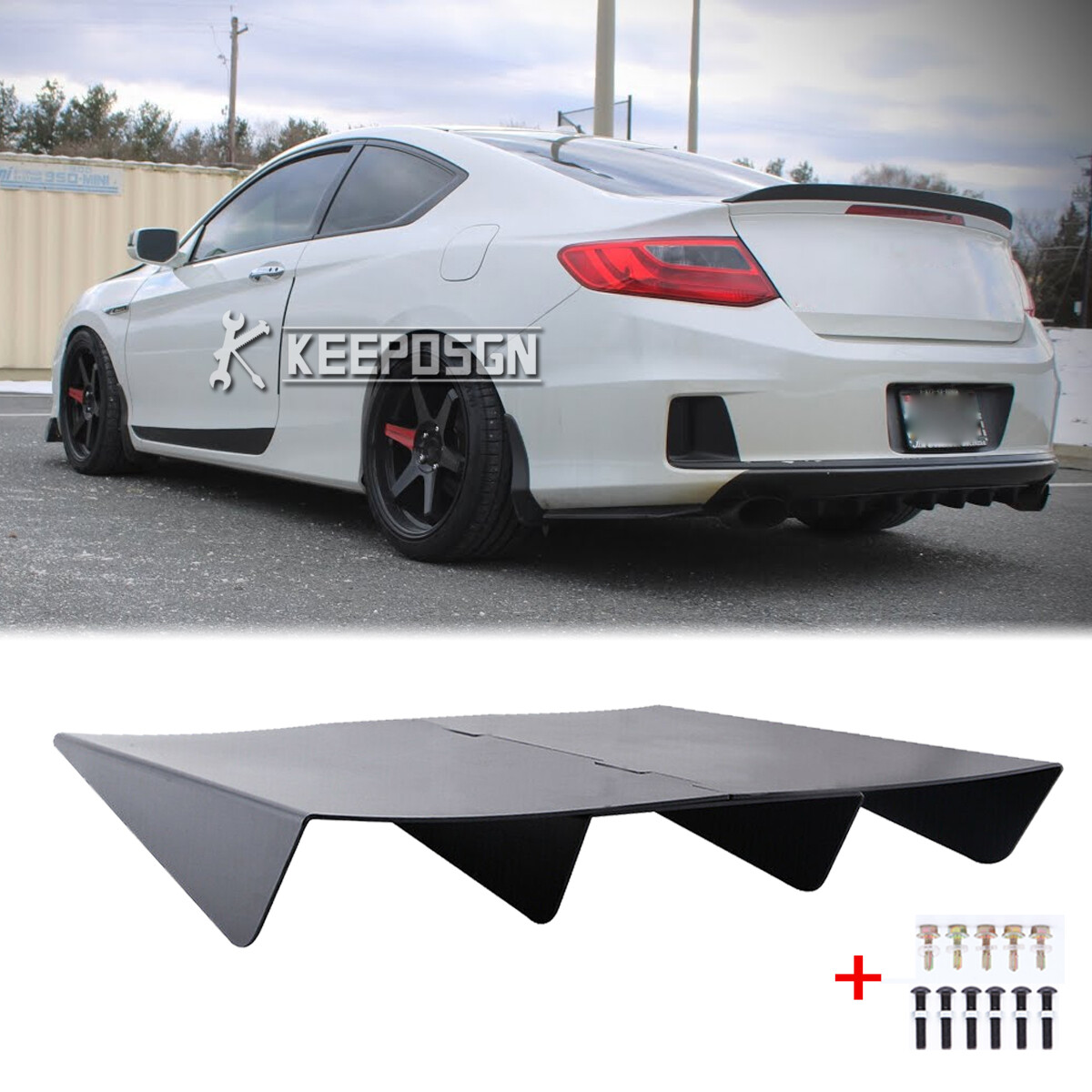 For 2008-2012 Honda Accord V6 Coupe Rear Bumper Diffuser Splitter Under ...