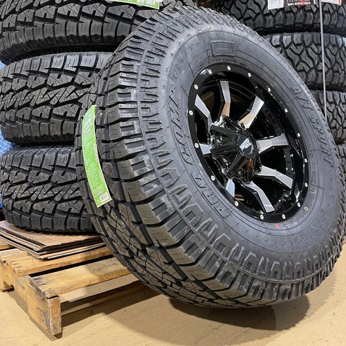 17x9 Moto Metal MO970 Black Wheels 35" AT Tires 8X6.5 Chevy Silverado ...