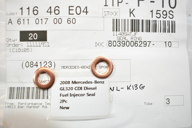 A6110170060 Mercedes-Benz MB Diesel Injector Washer 12pcs for sale ...