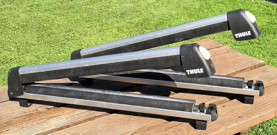 Thule 724 Flat Top Ski/Snowboard Roof Rack With Lock and Keys | eBay