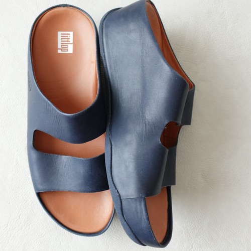 Fit Flop Women's Shoes Shuv Leather Slip Ons Size 7 Blue Sandals Style ...