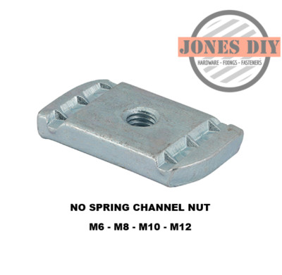UNISTRUT CHANNEL NUTS | NO SPRING | M6 M8 M10 M12 | ZEBEDEE ZINC STRUT ...