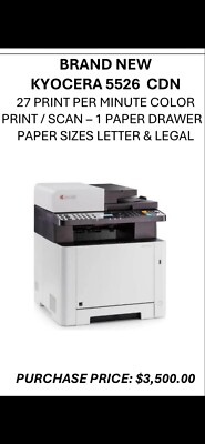 Kyocera Color Desktop Copier 27 PPM color print/scan letter/legal paper ...