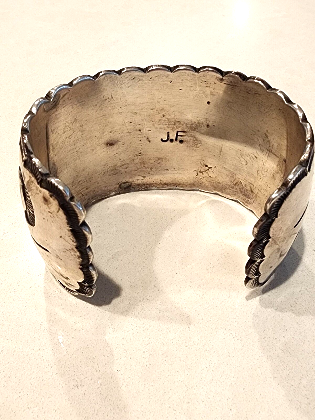 Vintage Huge Sterling Silver Cuff By Johnny Frank Navajo | eBay