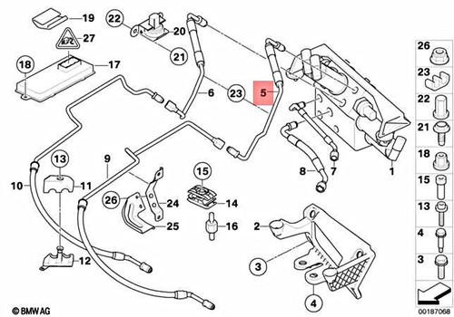 Genuine BMW 5 Series E60 Dynamic Drive Valve Block Pressure Line OEM ...