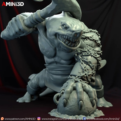 Wereshark 3 Warrior Fantasy Miniature DnD Tabletop Game RPGs Role ...