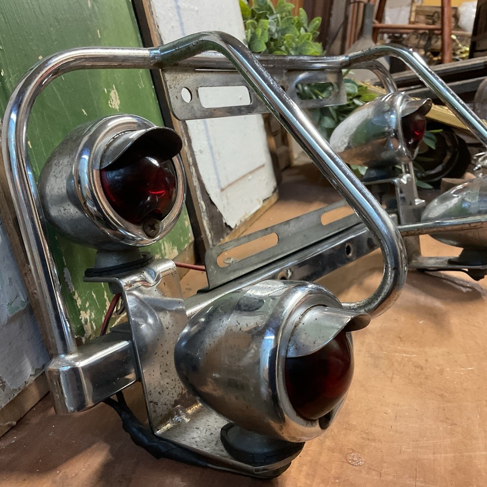 Harley Accessory Rear Fender Bumper Bullet Light Bar Shovelhead Panhead ...