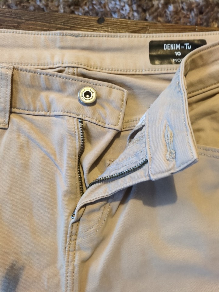 (214) Ladies Size 10 Light Beige MOM jeans From TU worn Once | eBay UK