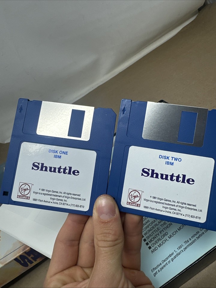 Shuttle Space Flight Simulator IBM Vintage PC Virgin Games 3.5" Disk ...